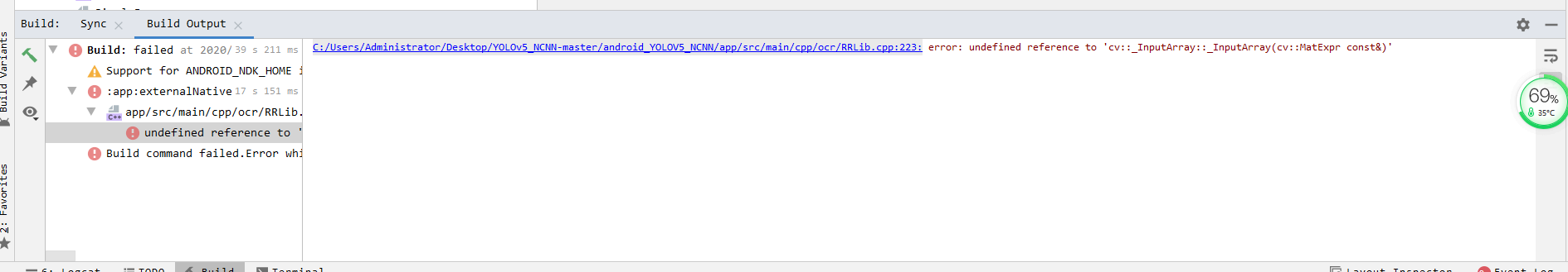 ocr-ncnn报错。。。 · Issue #14 · cmdbug/YOLOv5_NCNN · GitHub
