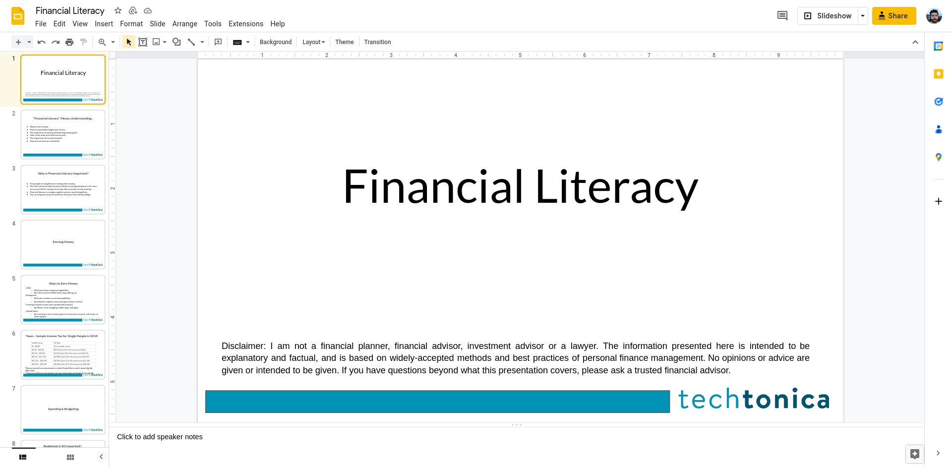 Financial Literacy Slideshow Is Editable · Issue 1779 · Techtonicacurriculum · Github 