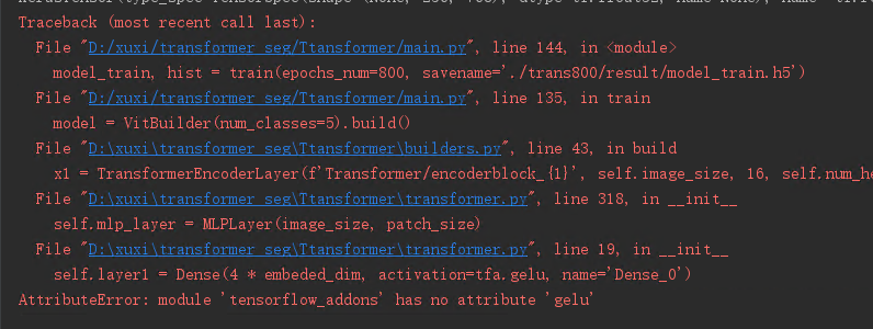 module'tensorflow_addons'has no attribute "gelu" · Issue #10332 ...