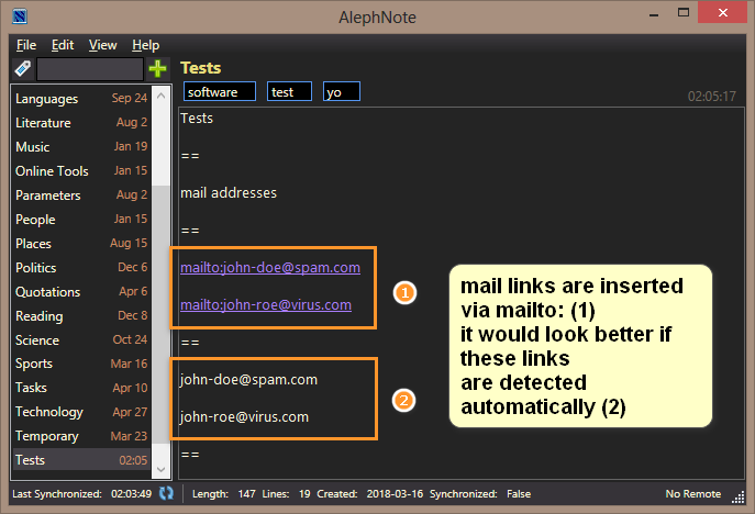 Mail Addresses · Issue #92 · Mikescher/AlephNote · GitHub
