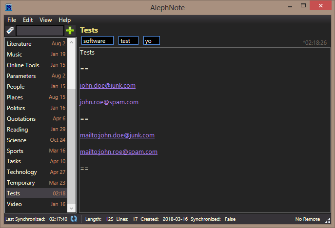 Mail Addresses · Issue #92 · Mikescher/AlephNote · GitHub