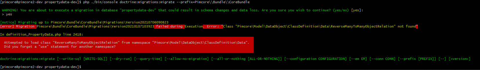 [Bug]: Error during migration from 6 to 10. · Issue #9708 · pimcore/pimcore · GitHub