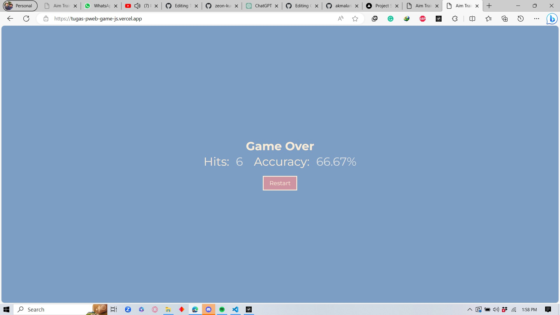 GitHub - HADAIZI/Tugas-Pweb-Game-Aimlab