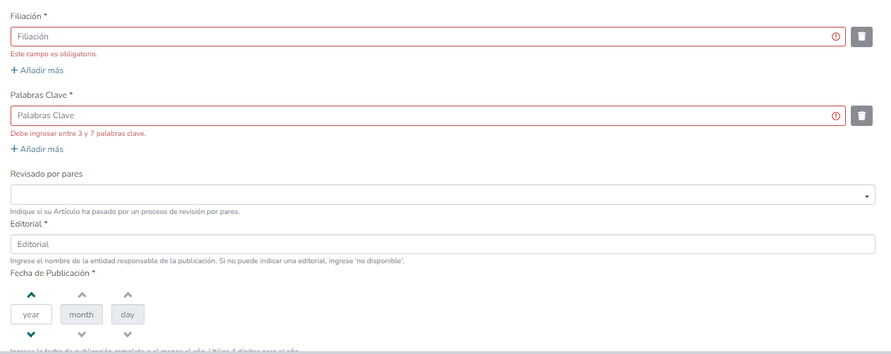 Required metadata fields don't appear with a red box if you don't complete them · Issue #8769 ...