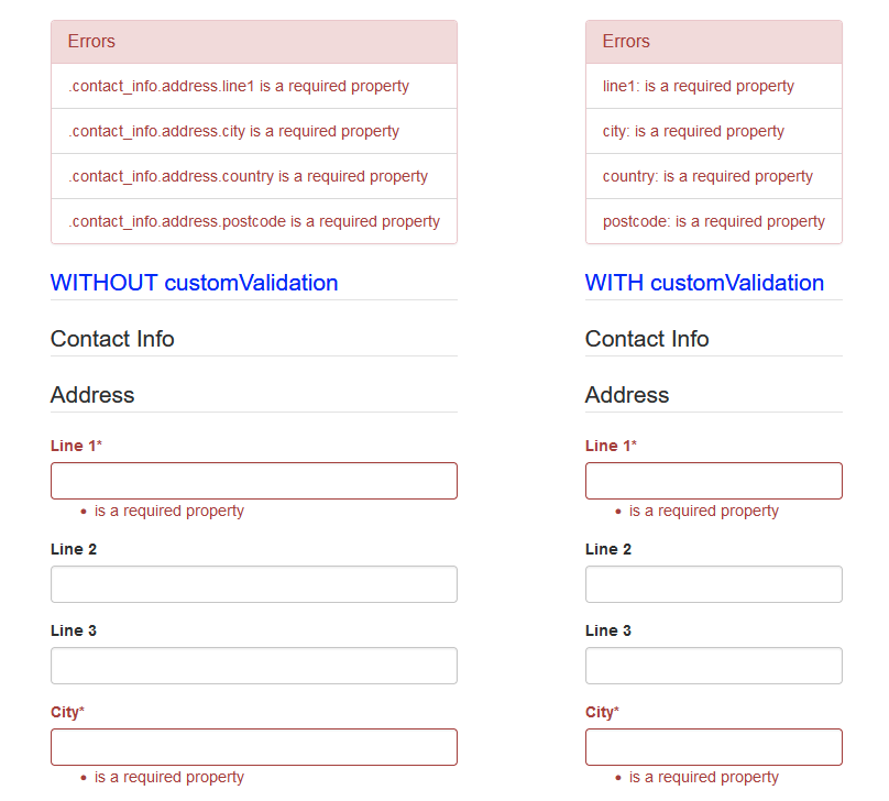 Setting Form prop extraErrors changes the structure of propagated error ...