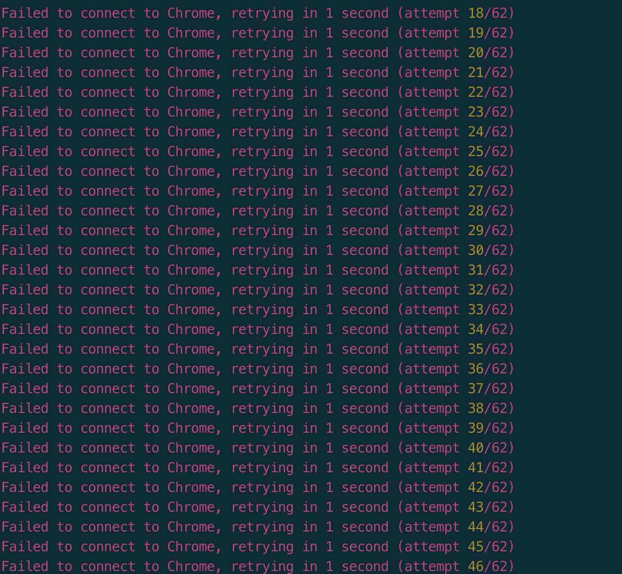 Failed to connect to Chrome , Cypress failed to make a connection to the Chrome DevTools · Issue ...