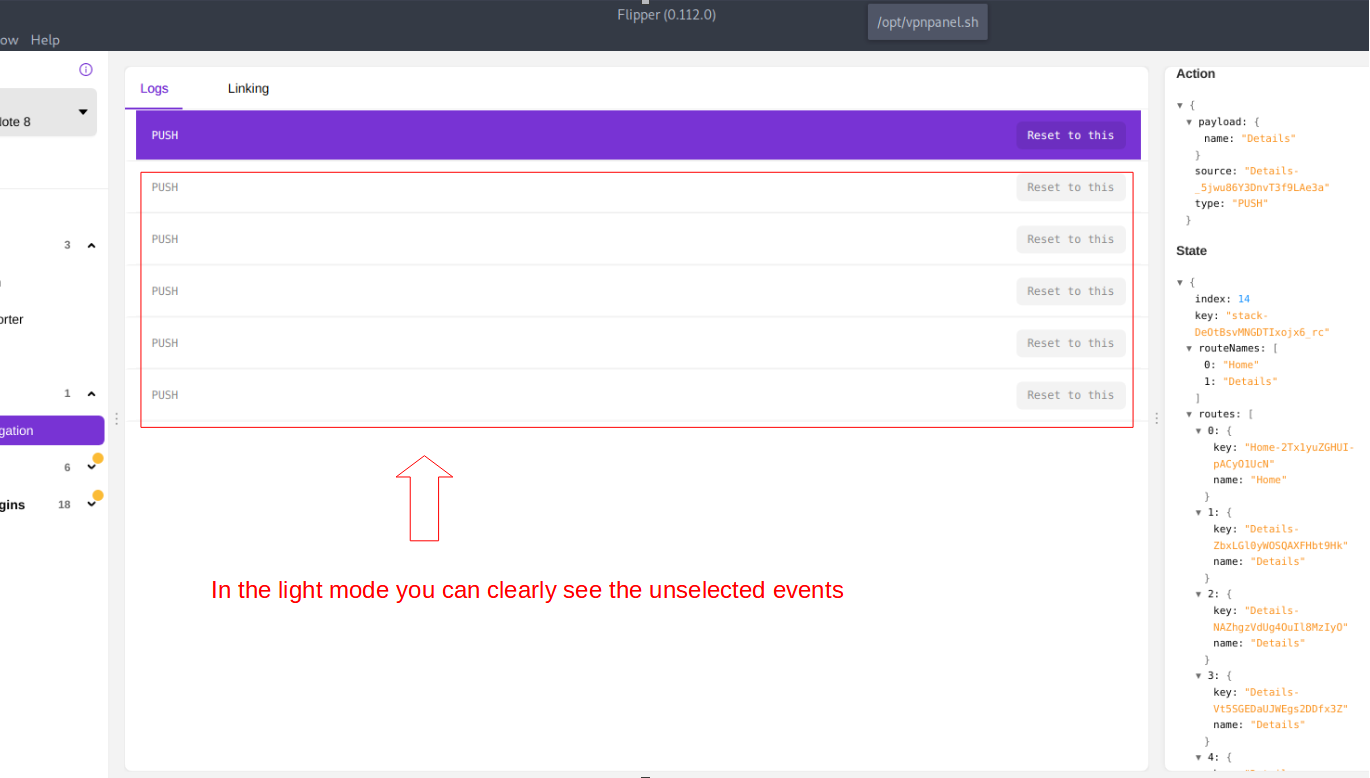 Flipper Navigation plugin: Event table rows text not showing in dark theme · Issue #10000 ...