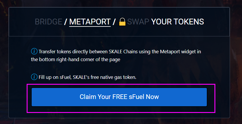 [Feature] - Update sFUEL Link in CB App · Issue #1895 · CryptoBlades/cryptoblades · GitHub
