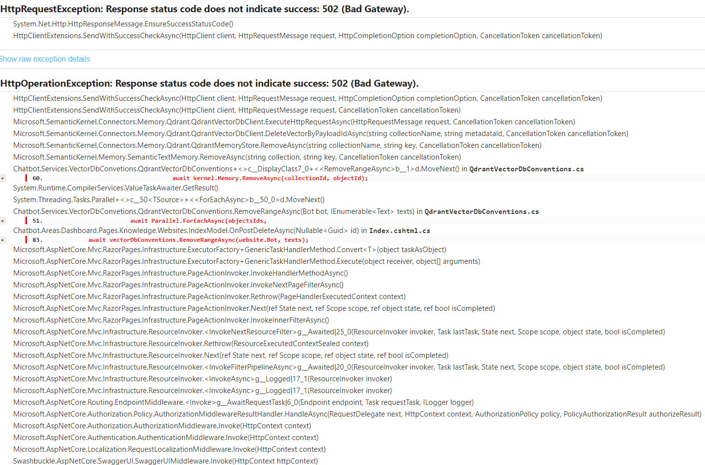 .Net Delete bulk vector points with Qdrant provider error · Issue #2944 · microsoft/semantic ...