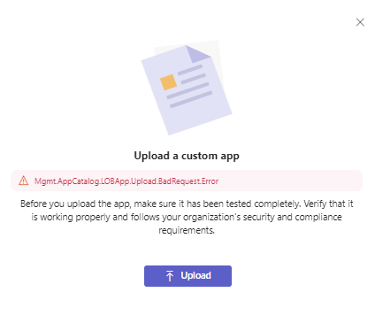 Unable to upload the app · Issue #81 · OfficeDev/microsoft-teams-apps ...