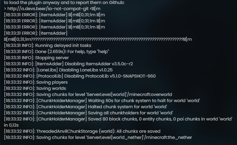 The server crashes on startup · Issue #2851 · PluginBugs/Issues-ItemsAdder · GitHub