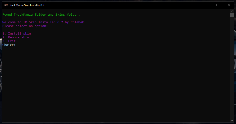 GitHub - gekonnn/TrackMania-Skin-Installer: Program made in Python, that allows to install TMNF ...