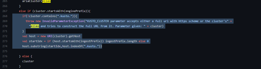 Getclusternamefromurlifneeded Fails On Valid Url · Issue 169 · Azureazure Kusto Spark · Github