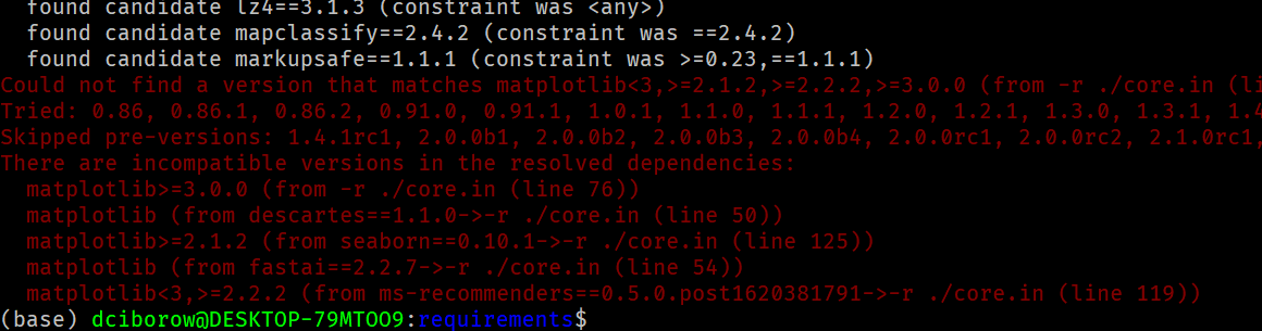 [BUG] Recommenders blocking MatPlotLib 3.0 · Issue #1406 · recommenders-team/recommenders · GitHub
