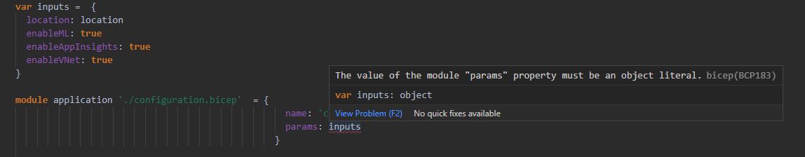 Error with variable of type object, type object literal required ...