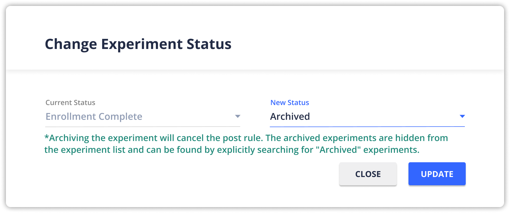 Researcher needs to validate experiment design when an experiment transitions so that they can ...