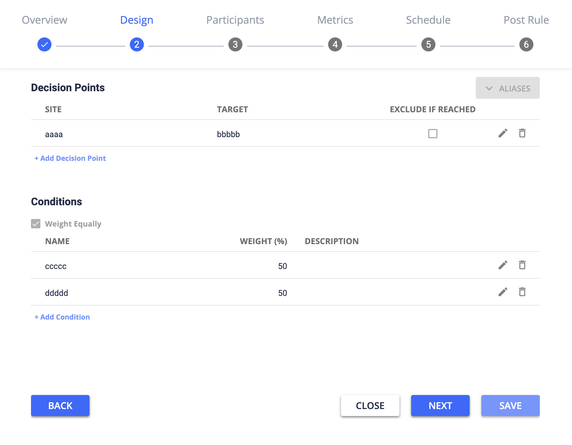 The Edit Delete Icons In The Design Step Should Be Disabled When The Experiment Is Enrolling
