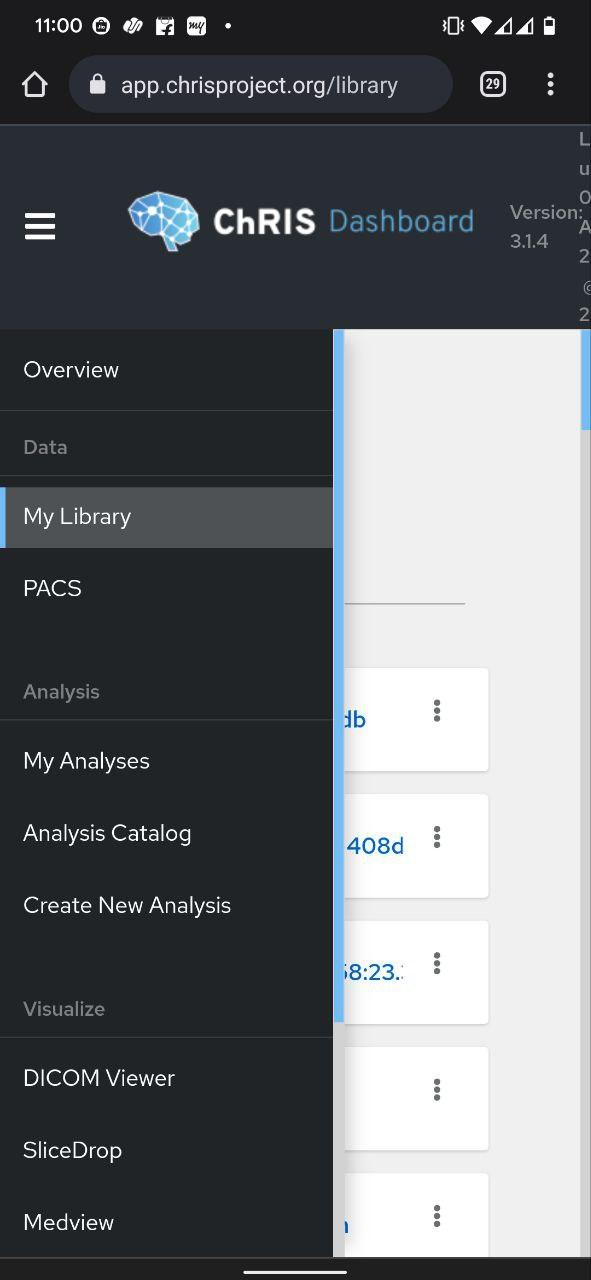 Unable to navigate from My Library tab · Issue #378 · FNNDSC/ChRIS_ui · GitHub