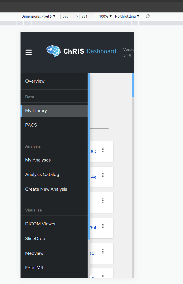 Unable to navigate from My Library tab · Issue #378 · FNNDSC/ChRIS_ui · GitHub