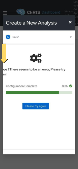 error message , content hidden , in failed to create analysis ! · Issue #403 · FNNDSC/ChRIS_ui ...