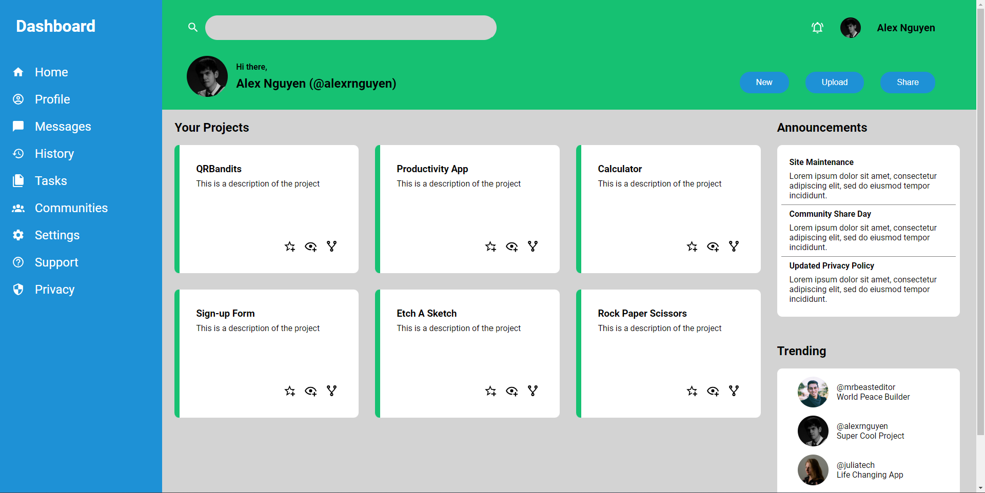 GitHub - alexrnguyen/admin-dashboard: A front-end layout containing ...