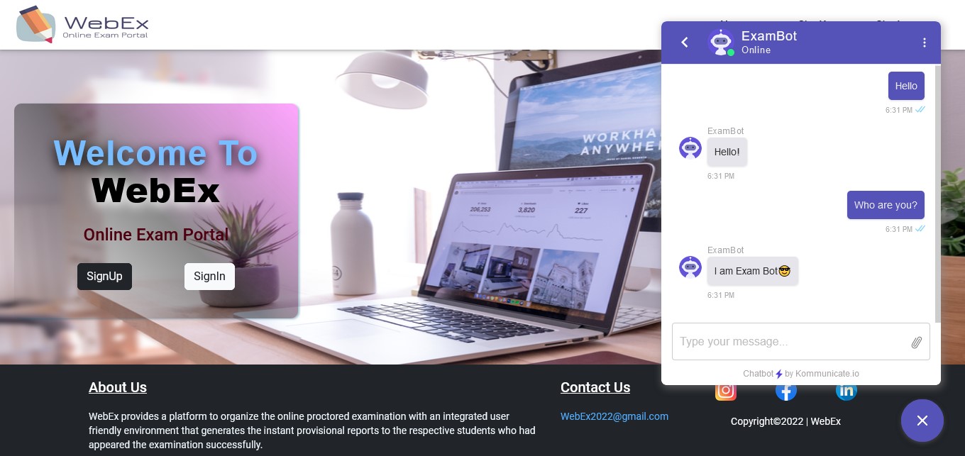 GitHub - Shilajit2002/WEB-EX: Online Exam Portal