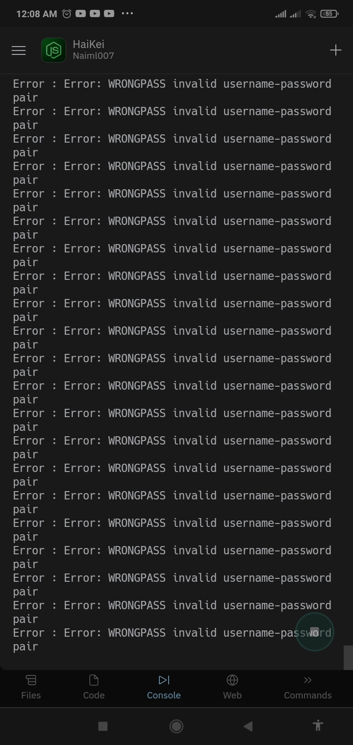 Wrong username password · Issue #31 · wearrrrr/HaiKei · GitHub