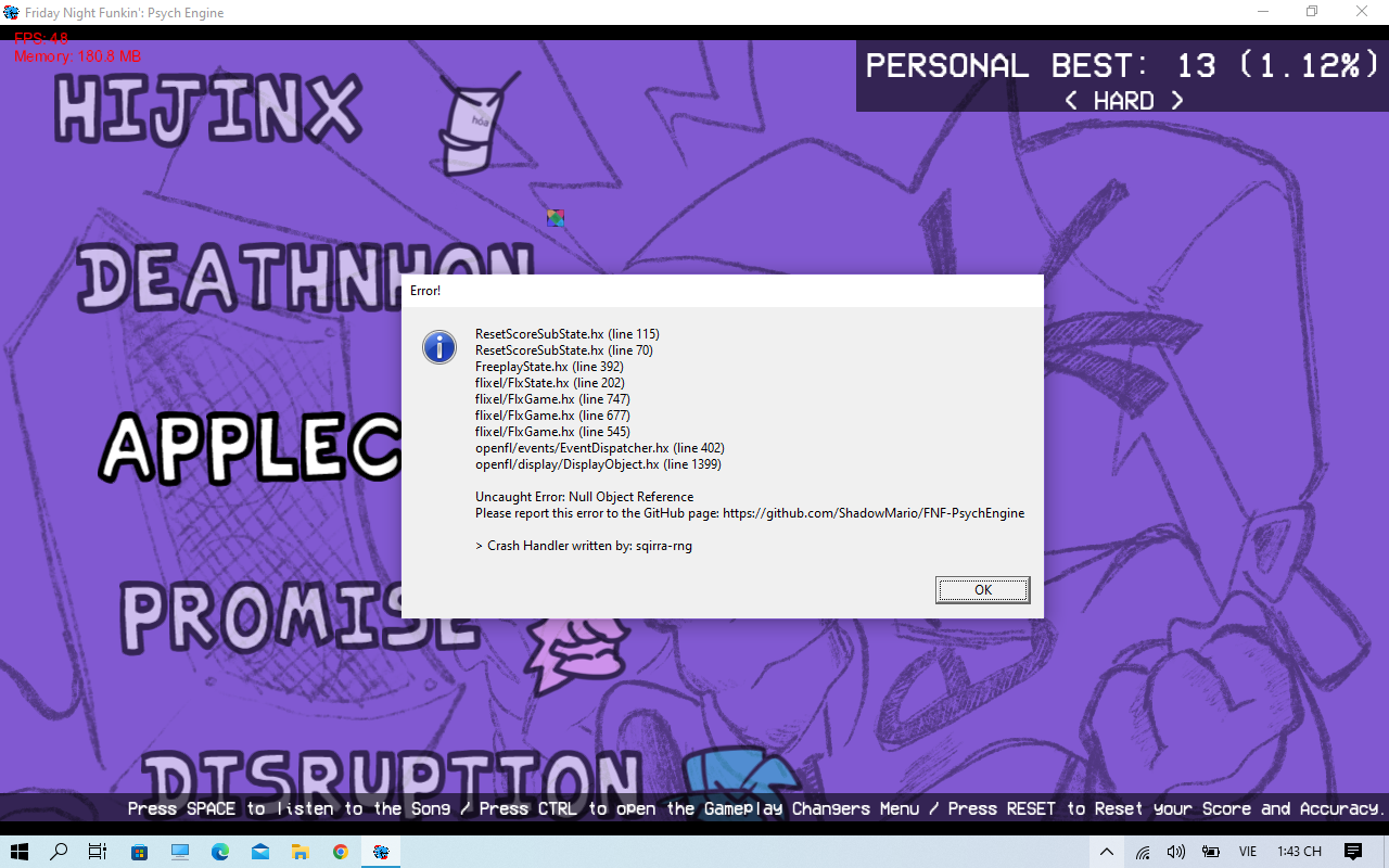 Reset Score Bug · Issue 9233 · Shadowmario Fnf Psychengine · Github