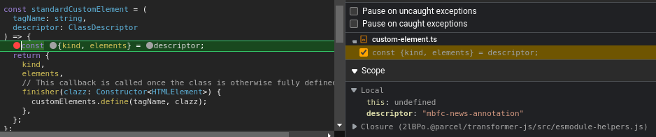 Reactive Element Createelement Throws Properties Of Null Reading Define When Using In A