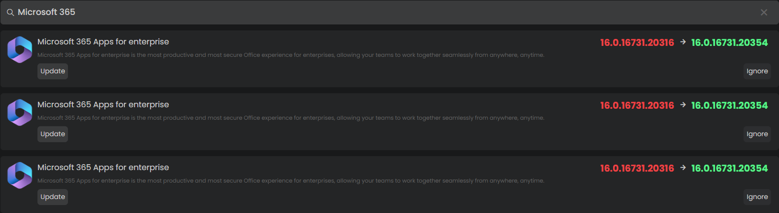 Microsoft 365 Apps For Enterprise Is Displayed Multiple Times · Issue 492 · Nexovadevupdatehub 