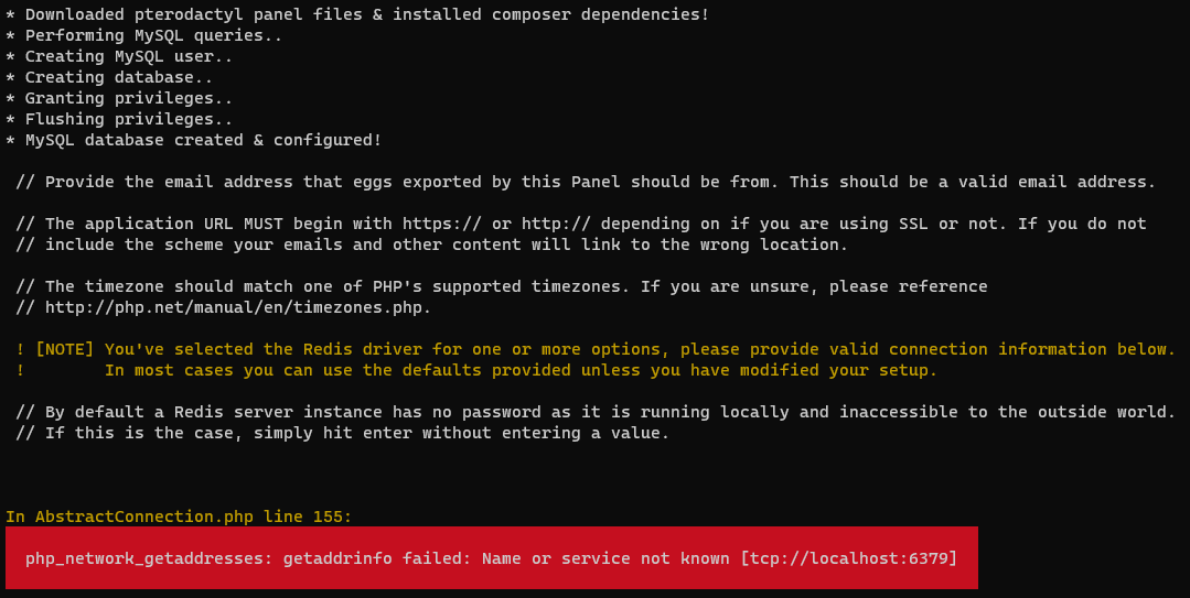 getaddrinfo failed · Issue #189 · pterodactyl-installer/pterodactyl-installer · GitHub