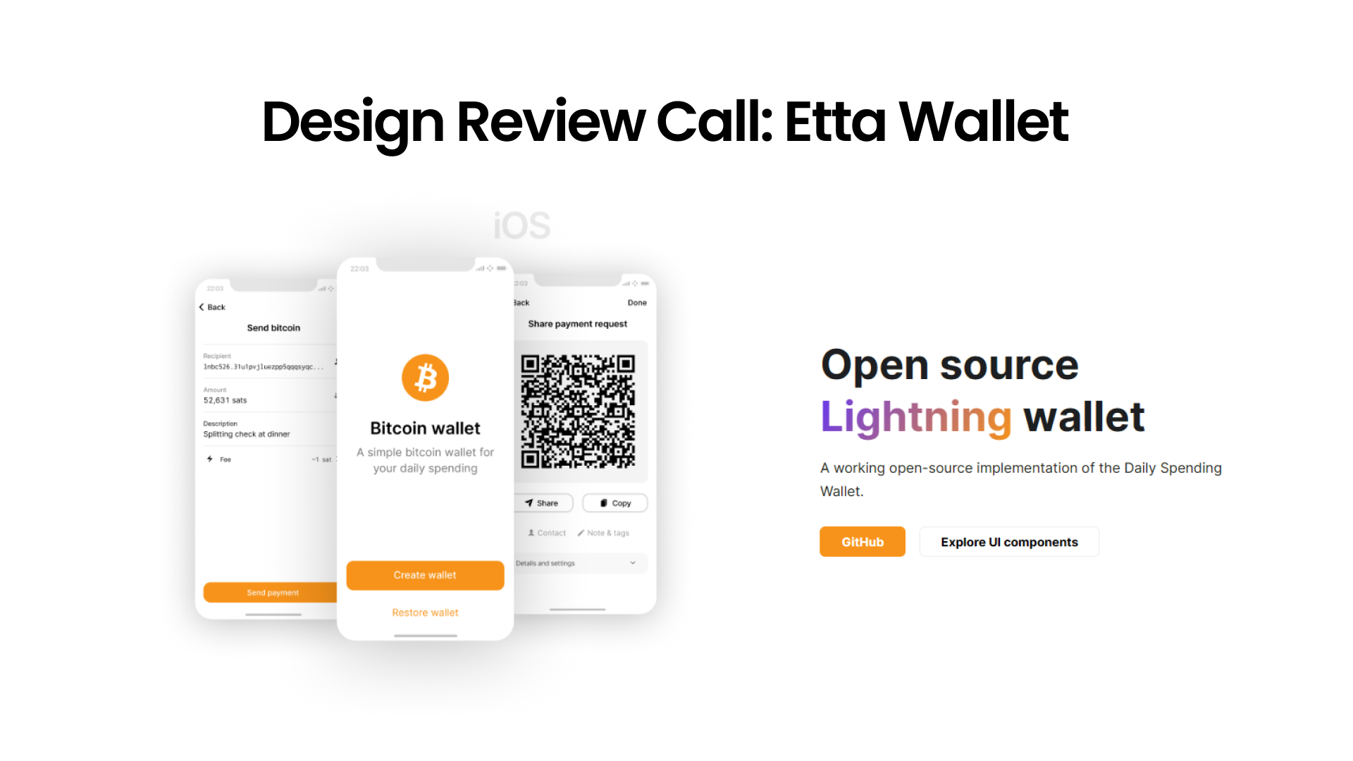 Design Review Call : Etta Wallet · Issue #569 · BitcoinDesign/Meta · GitHub