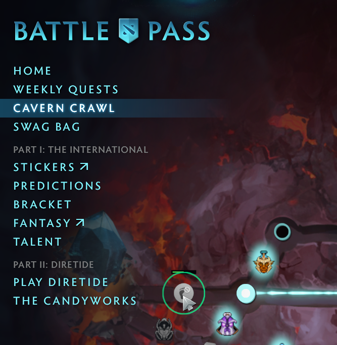 [UI Bug] Cavern Crawl menu The Candyworks button overlaps cavern crawl nodes making them un ...