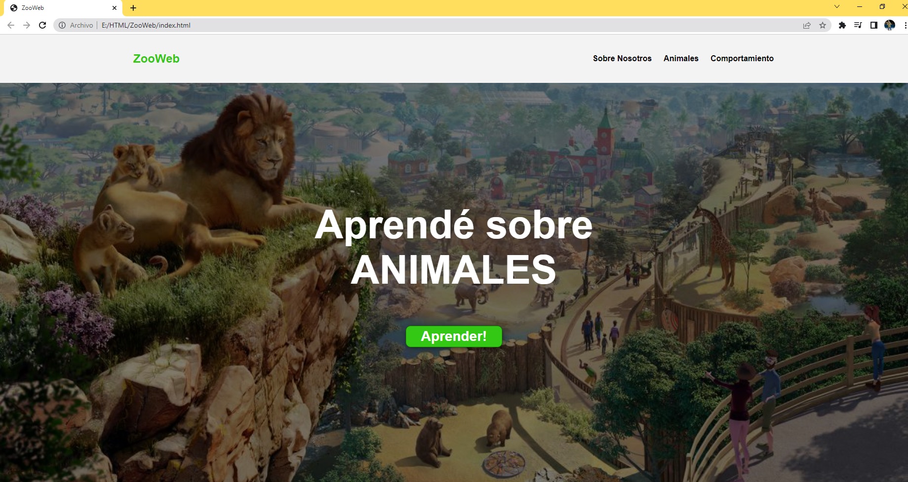 GitHub - AdanVolken/ZooWeb: Reponsive Website