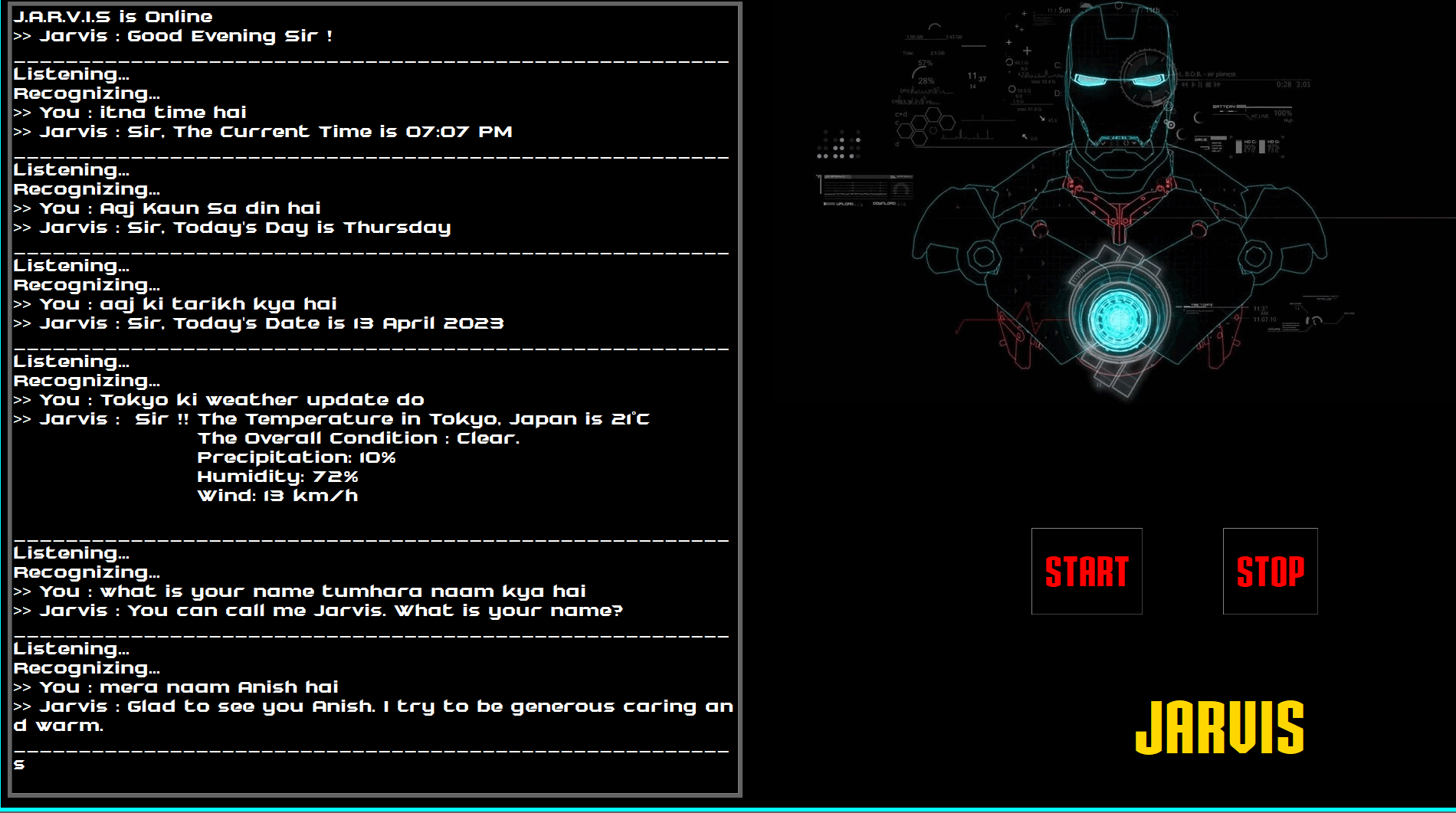 GitHub - whitevshadow/AI-Jarvis: AI Jarvis Using Python