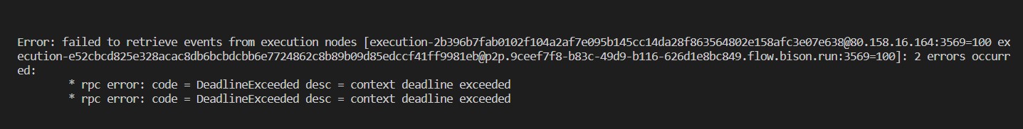 RPC error when using getEventsAtBlockHeightRange() · Issue #1244 · onflow/fcl-js · GitHub