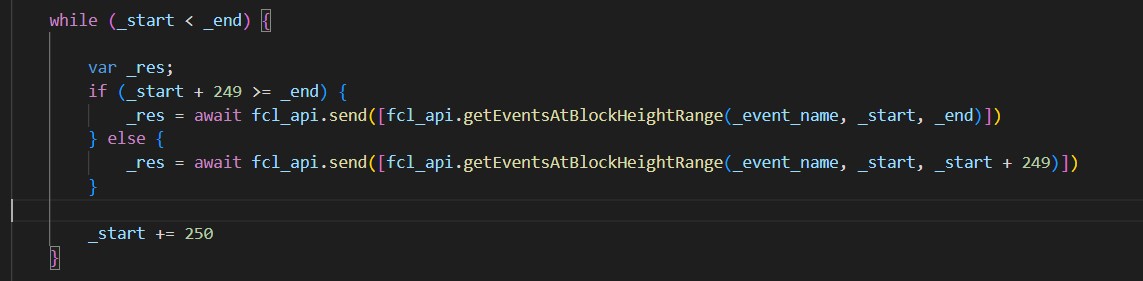 RPC error when using getEventsAtBlockHeightRange() · Issue #1244 · onflow/fcl-js · GitHub