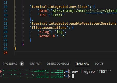 newly added environment variable is not reflected on restored terminal ...