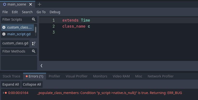 Empty parser error when defining a custom class extending Time · Issue #82081 · godotengine ...