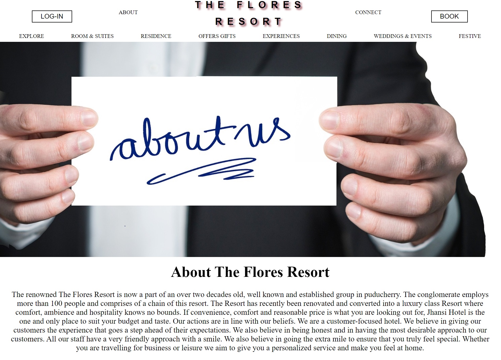 GitHub - niteshsahujhansi/The-Flores-Resort: html css javascript project