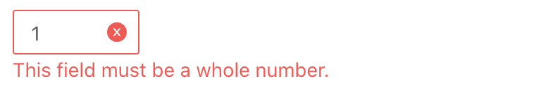 InputNumber component - validation check is showing up outside the ...