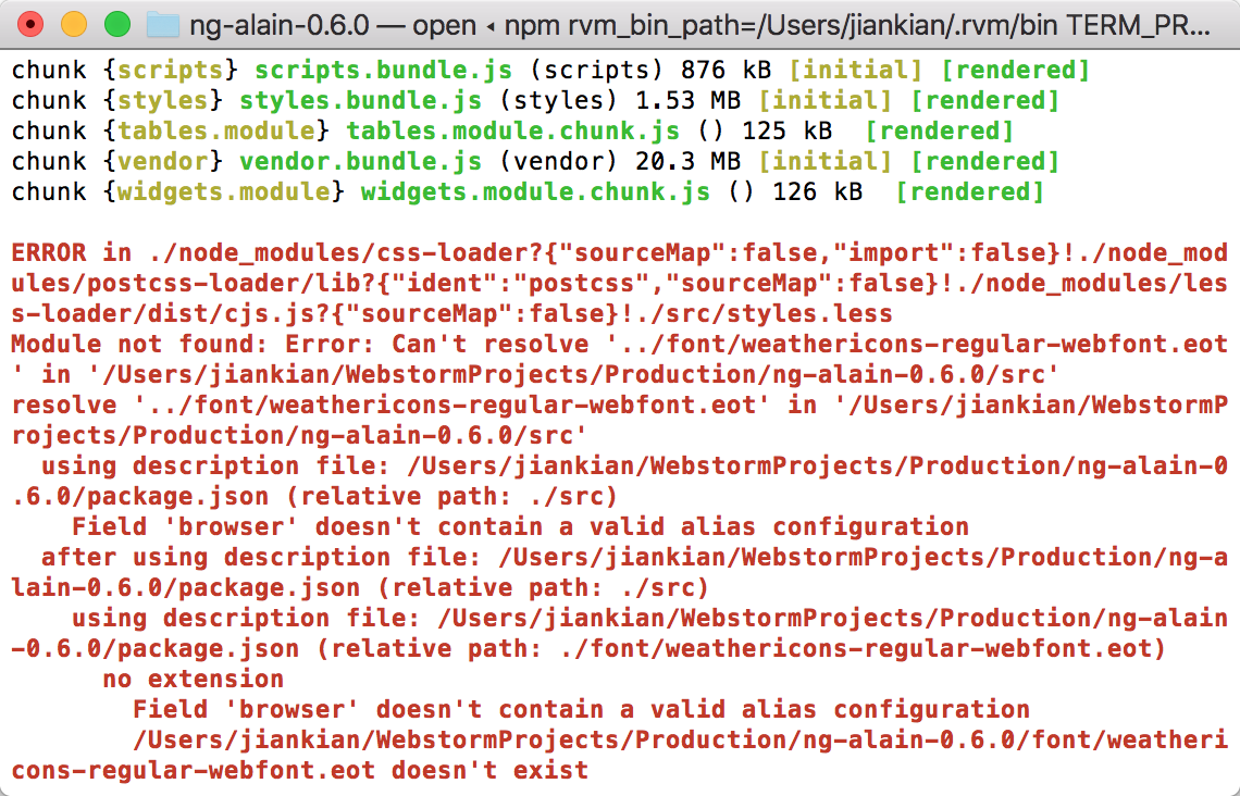 新版本 release 不能跑 · Issue #214 · ng-alain/ng-alain · GitHub