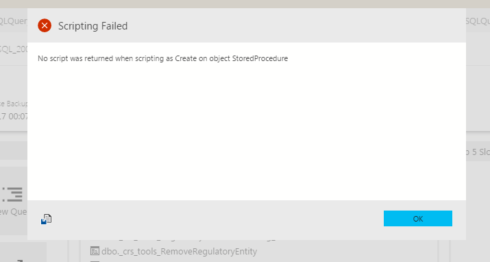 Object scripting failed · Issue #88 · microsoft/azuredatastudio · GitHub