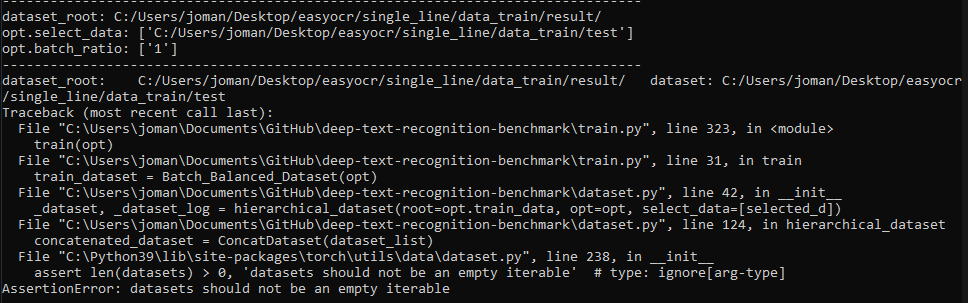 Unable to train model. · Issue #313 · clovaai/deep-text-recognition-benchmark · GitHub