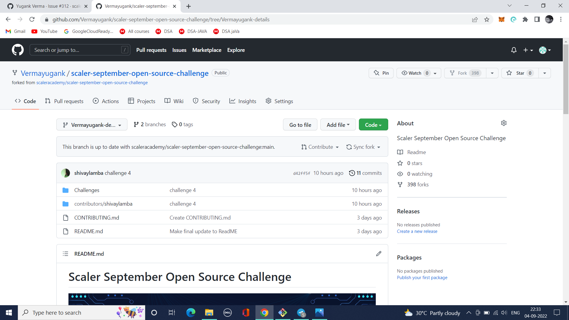 Yugank Verma · Issue #312 · scaleracademy/scaler-september-open-source-challenge-2022 · GitHub