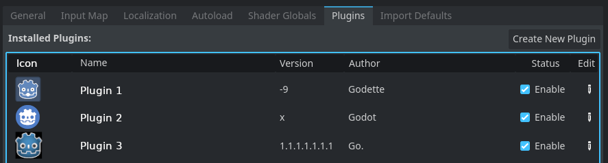 Improve list of plugins display in the Project Settings · Issue #8438 · godotengine/godot ...