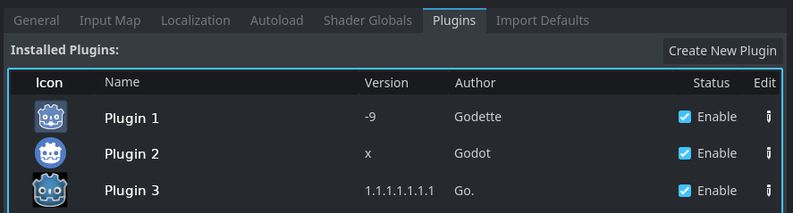 Improve list of plugins display in the Project Settings · Issue #8438 · godotengine/godot ...