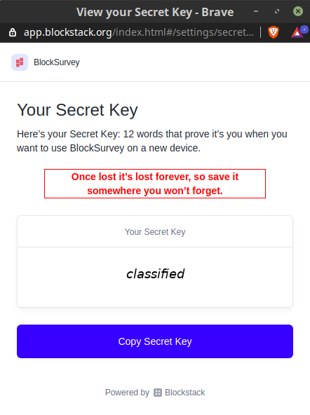 Add bigger warning around saving secret key · Issue #634 · leather-io ...