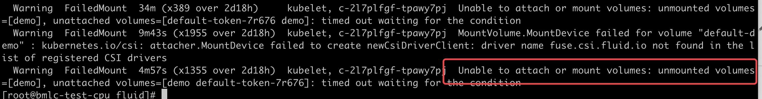 demo unable to attach or mount volumes，similar with https://github.com/fluid-cloudnative/fluid ...