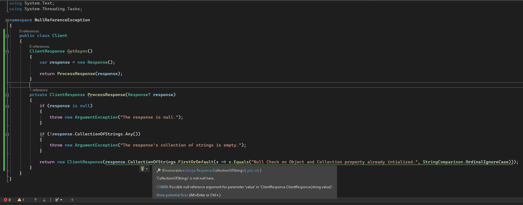 Cs8604 Compiler Warning Despite Previous Null Checking Against The Parameter · Issue 62975